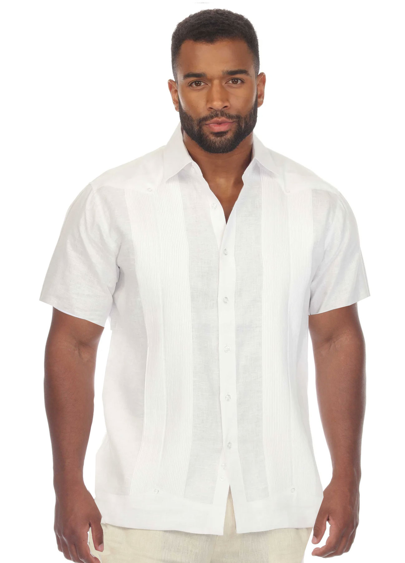 Deluxe yucateca short sleeve linen wedding shirt item:MCS307|Mycubanstore